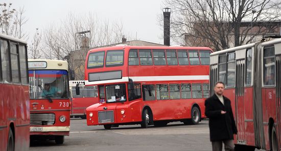 First Double Decker Buses Macedonia City Editorial Stock Photo - Stock ...