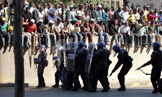 South African Police Force Officers Stand Editorial Stock Photo - Stock ...