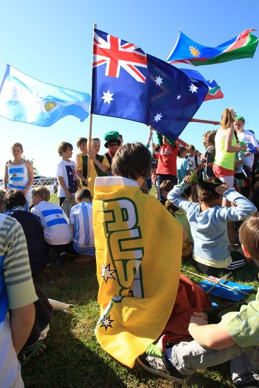 School Children Wave Flags Rugby World Editorial Stock Photo - Stock ...