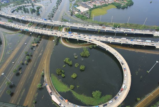 Aerial View Inundated Highway Ayutthaya Province Editorial Stock Photo ...
