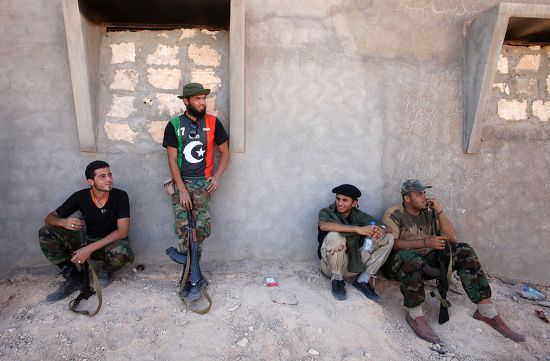 Libyan Rebels Rest On Outskirts Bani Editorial Stock Photo - Stock ...