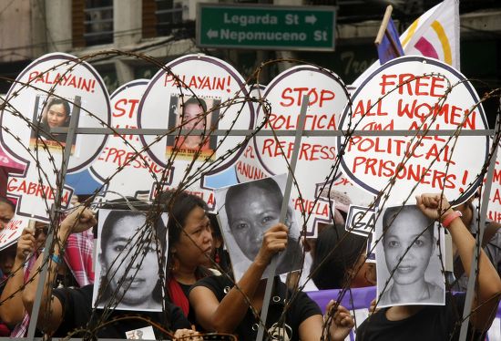 Filipino Female Activists Leftist Feminist Organization Editorial Stock ...