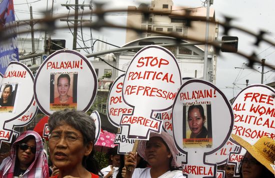 Filipino Female Activists Leftist Feminist Organization Editorial Stock ...