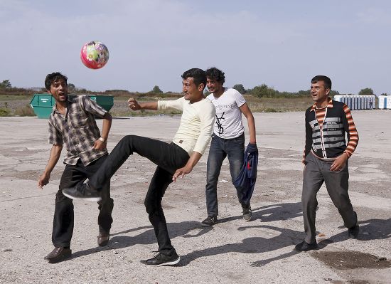 Refugees Play Soccer While They Waiting Editorial Stock Photo - Stock ...