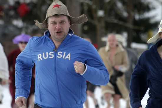 Participants Race Visit Saunas During European Editorial Stock Photo ...