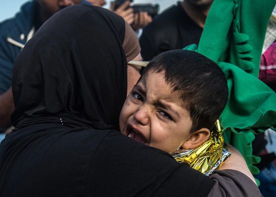 Migrant Child Cries He Arrives Overloaded Editorial Stock Photo - Stock ...