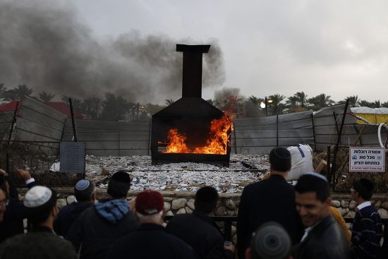 Orthodox Jews Throwing Candles Into Burning Editorial Stock Photo ...