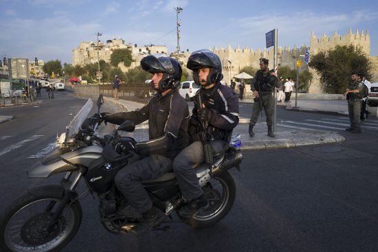 Motorcycle Israeli Riot Police Patrol Near Editorial Stock Photo ...