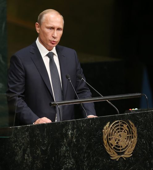 Russian President Vladimir Putin Delivers His Editorial Stock Photo ...