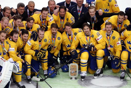 Players Sweden Pose Trophy Photographers During Editorial Stock Photo ...
