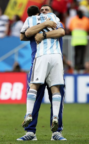 Argentinas Lionel Messi Hugged By Team Editorial Stock Photo - Stock ...