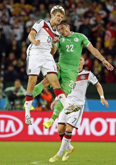 Germanys Thomas Muller L Algerias Mehdi Editorial Stock Photo - Stock ...
