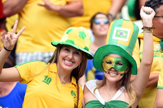 Brazilian Supporters Cheer Their Team Before Editorial Stock Photo ...