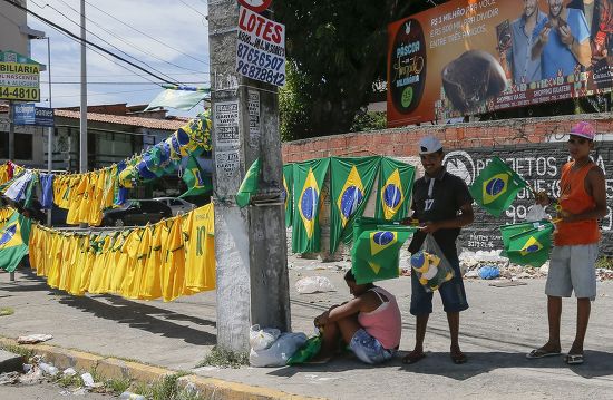 Brazilian Street Sellers Offer Brazilian Flags Editorial Stock Photo ...