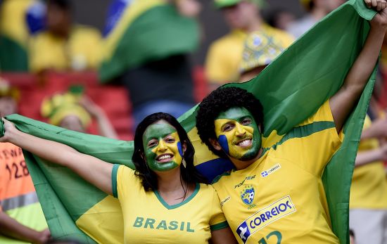 Supporters Brazil Cheer Prior Fifa World Editorial Stock Photo - Stock ...