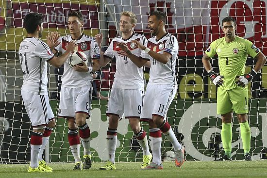 Gibraltars Players Celebrate After Score Goal Editorial Stock Photo ...