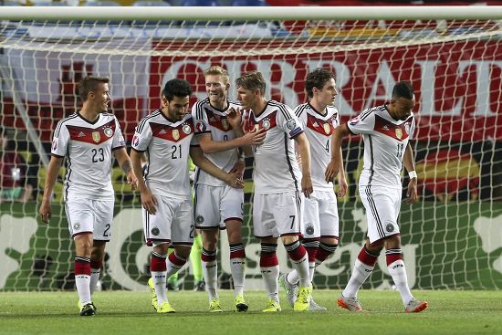 Gibraltars Players Celebrate After Score Goal Editorial Stock Photo ...