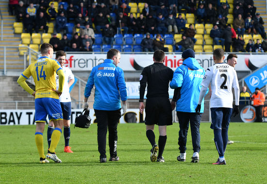 Referee Simon Barrow Gos Off After Editorial Stock Photo - Stock Image ...