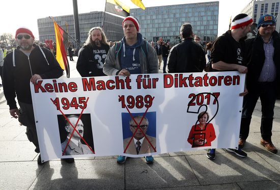Demonstrators Hold Banner Pictures Lr Adolf Editorial Stock Photo ...