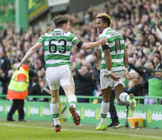 Scott Sinclair Celtic Celebrates Kieran Tierney Editorial Stock Photo ...