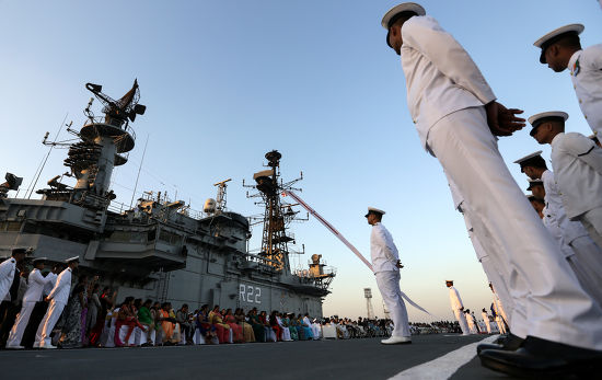 Indian Navy Personnel Stand Ceremony During Editorial Stock Photo ...