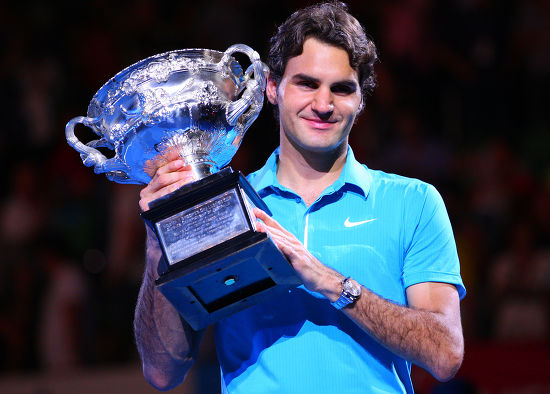 Roger Federer Switzerland Smiles Winners Trophy Editorial Stock Photo ...