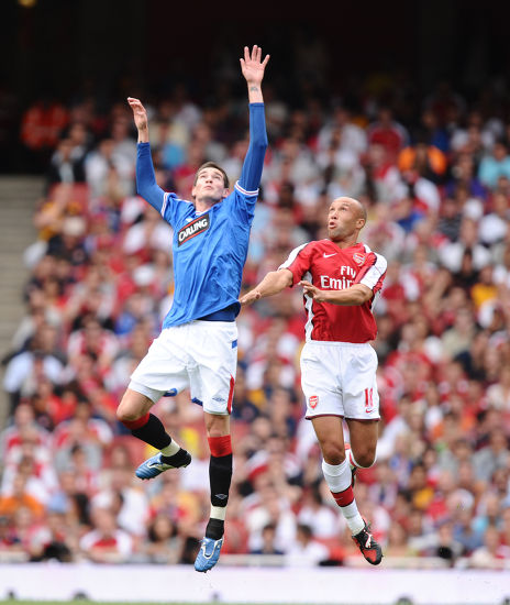 Kyle Lafferty Rangers Mikael Silvestre Arsenal Editorial Stock Photo ...