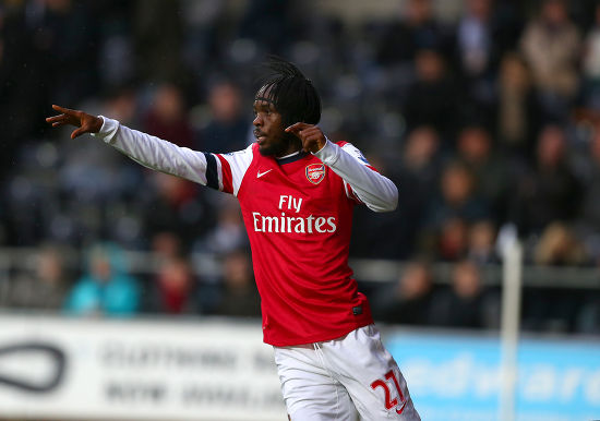 Gervinho Arsenal Celebrates Scoring His Goal Editorial Stock Photo ...