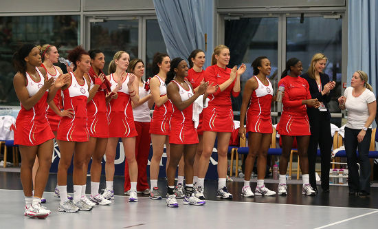 England Netball Players Celebrate Together Full Editorial Stock Photo ...