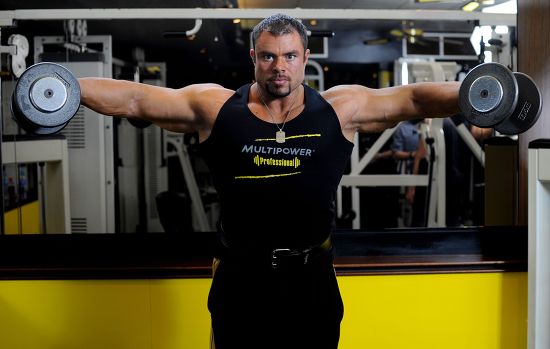 Bodybuilder Daniel Hill Demonstrates Lifting Technique Editorial Stock ...