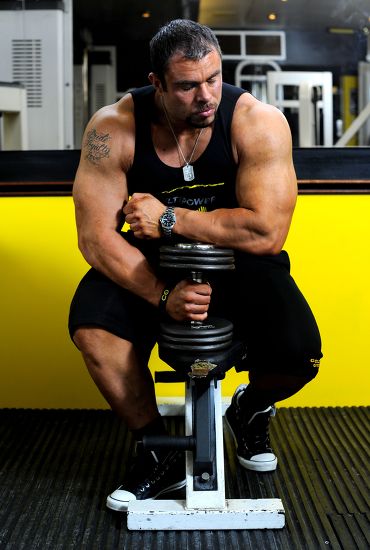 Bodybuilder Daniel Hill Poses After Demonstration Editorial Stock Photo ...