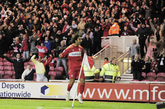 Mido Middlesbrough Celebrates His Late Equalising Editorial Stock Photo ...