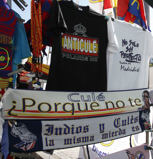 Merchandising Anti Barcelona Outside Bernabeu Stadium Editorial Stock ...