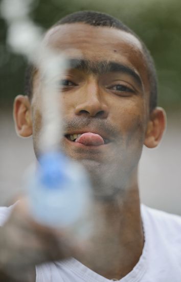 Jose Bosingwa Qpr Squirts Water Photographers Editorial Stock Photo ...