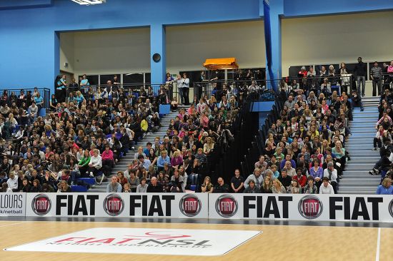 Netball Fans Sit Behind Fiat Advertising Editorial Stock Photo - Stock ...