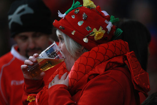 Wales Rugby Fan Welsh Dragon Wrapped Editorial Stock Photo - Stock ...
