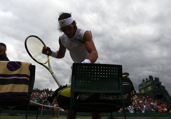 Rafael Nadal Spain Changes Raquets During Editorial Stock Photo - Stock ...