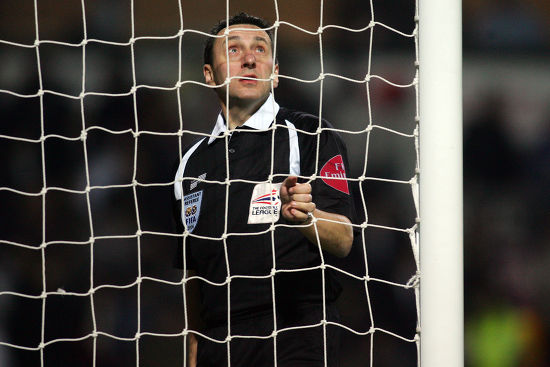 Referees Assistant Checks Goal Net Before Editorial Stock Photo - Stock ...