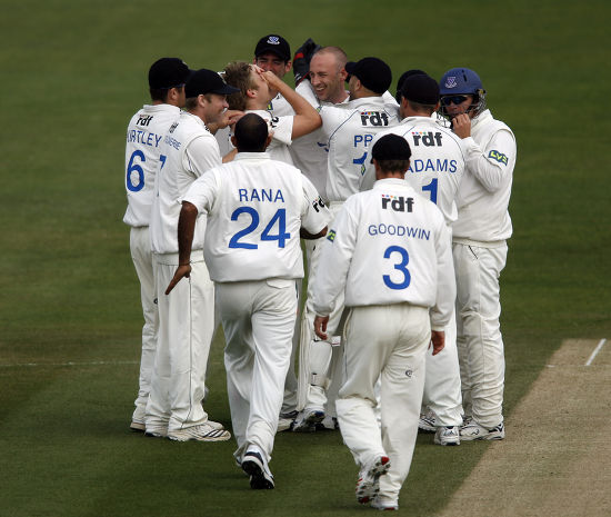 Jason Lewry Sussex Celebrates Taking Wicket Editorial Stock Photo ...