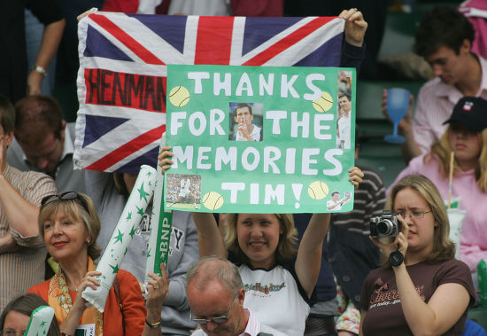 Tim Henman Fan Holds Sign Editorial Stock Photo - Stock Image ...