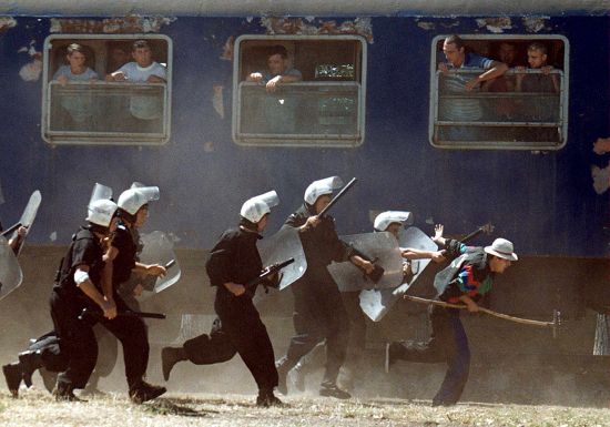 Bucharest Romania Group Romanian Riot Police Editorial Stock Photo ...