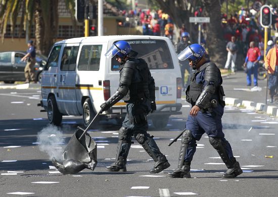 South African Riot Police Clear Burned Editorial Stock Photo - Stock ...