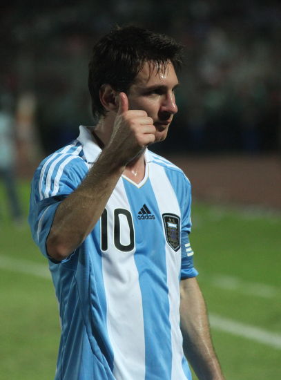 Argentinan Midfielder Lionel Messi Gestures During Editorial Stock ...