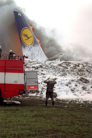 Firefighters Work Burning Lufthansa Plane Crashed Editorial Stock Photo ...