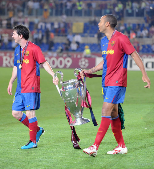 Thierry Henry Lionel Messi Barcelona Champions Editorial Stock Photo ...