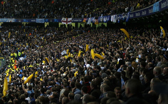 Manchester City Fans Hold Inflatable Bananas Editorial Stock Photo ...