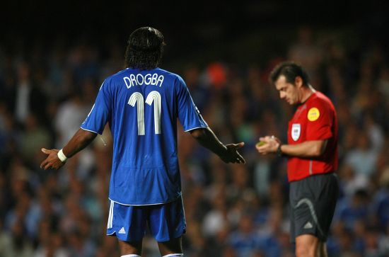 Didier Drogba Chelsea Referee Kyros Vassaras Editorial Stock Photo ...