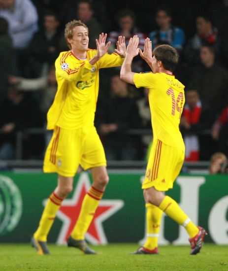 Peter Crouch Liverpool Celebrates Sccoring Third Editorial Stock Photo ...