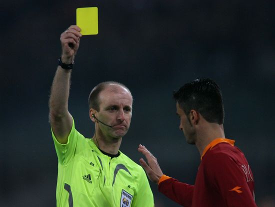 English Referee Mike Riley Shows Yellow Editorial Stock Photo - Stock ...