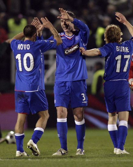 David Weir Rangers Celebrates Goalscorer Ignacio Editorial Stock Photo ...